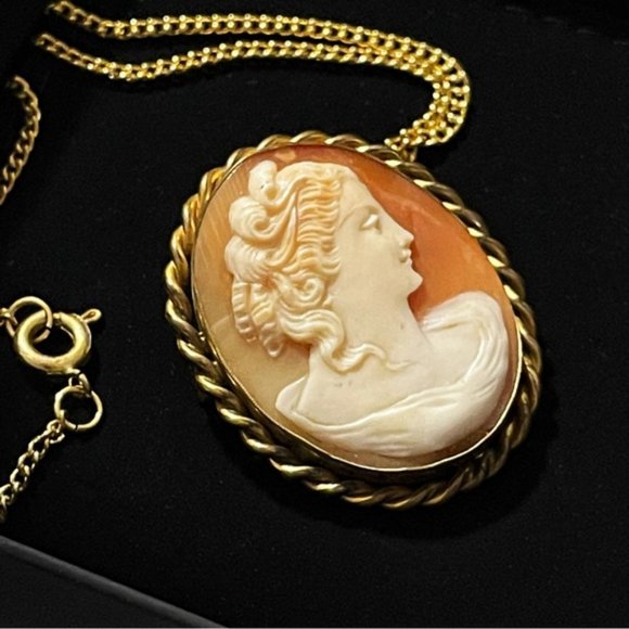 Vintage Italy | Jewelry | Beautiful And Rare Shell Cameo Brooch Pendant ...